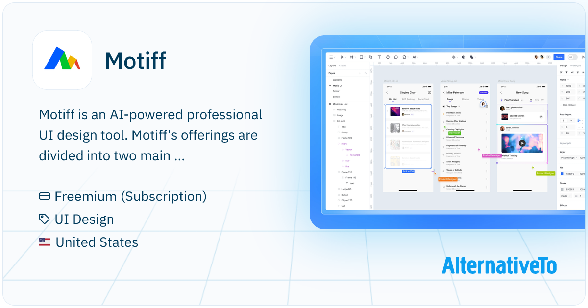 Motiff: The UI design tool for the AI era. | AlternativeTo