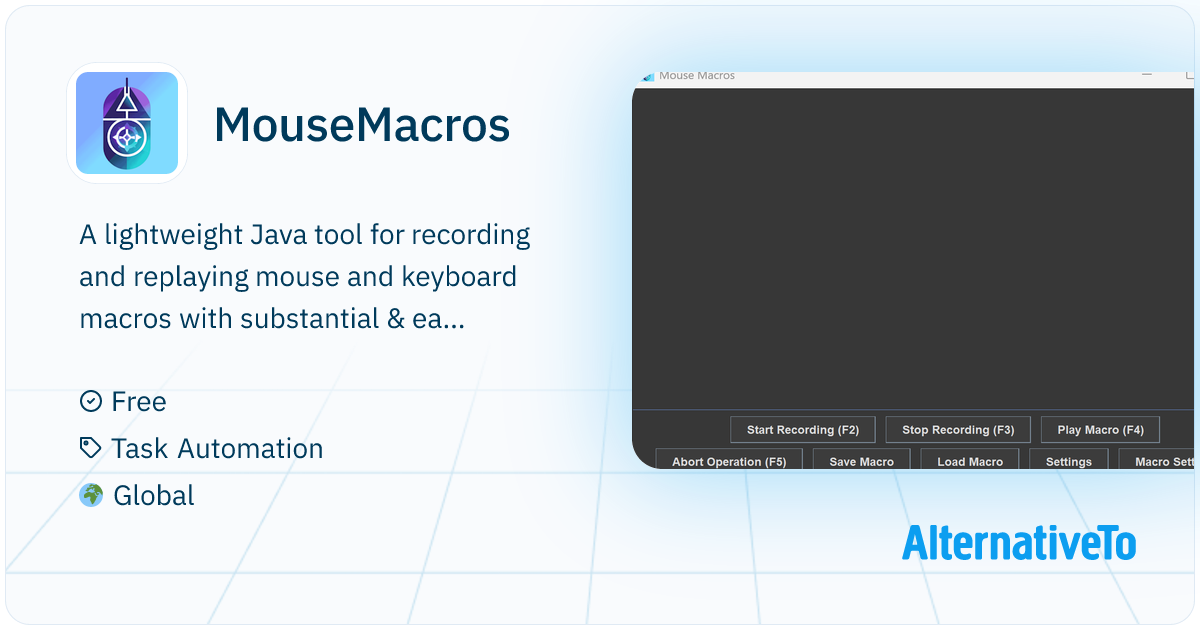 MouseMacros: A lightweight Java tool for recording and replaying mouse ...