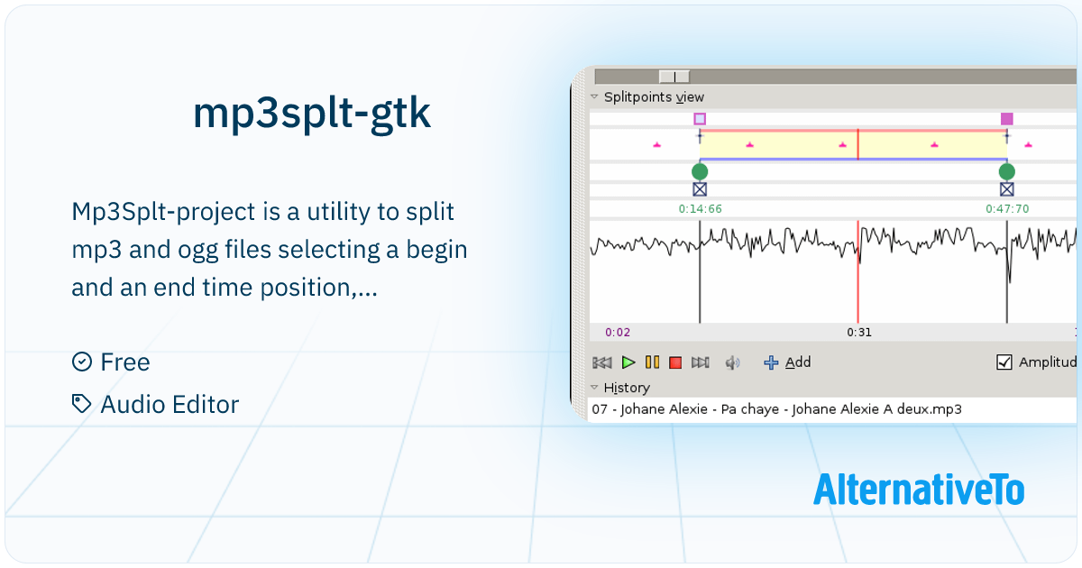 mp3splt-gtk: Mp3Splt-project is a utility to split mp3 and ogg ...