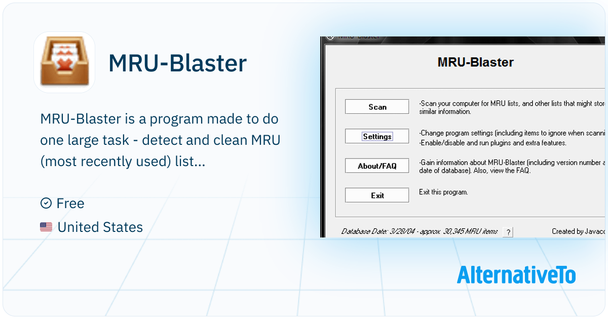 MRU-Blaster: Program made to do one large | AlternativeTo