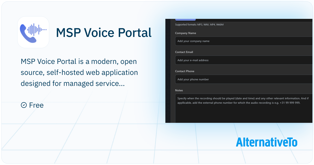 MSP Voice Portal: Modern, open source, self-hosted portal for MSPs to ...