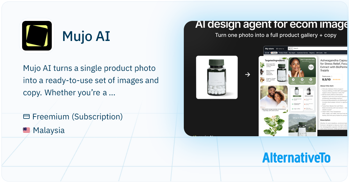 Mujo AI: Design agent. Turn One photo into complete set of ecom product ...