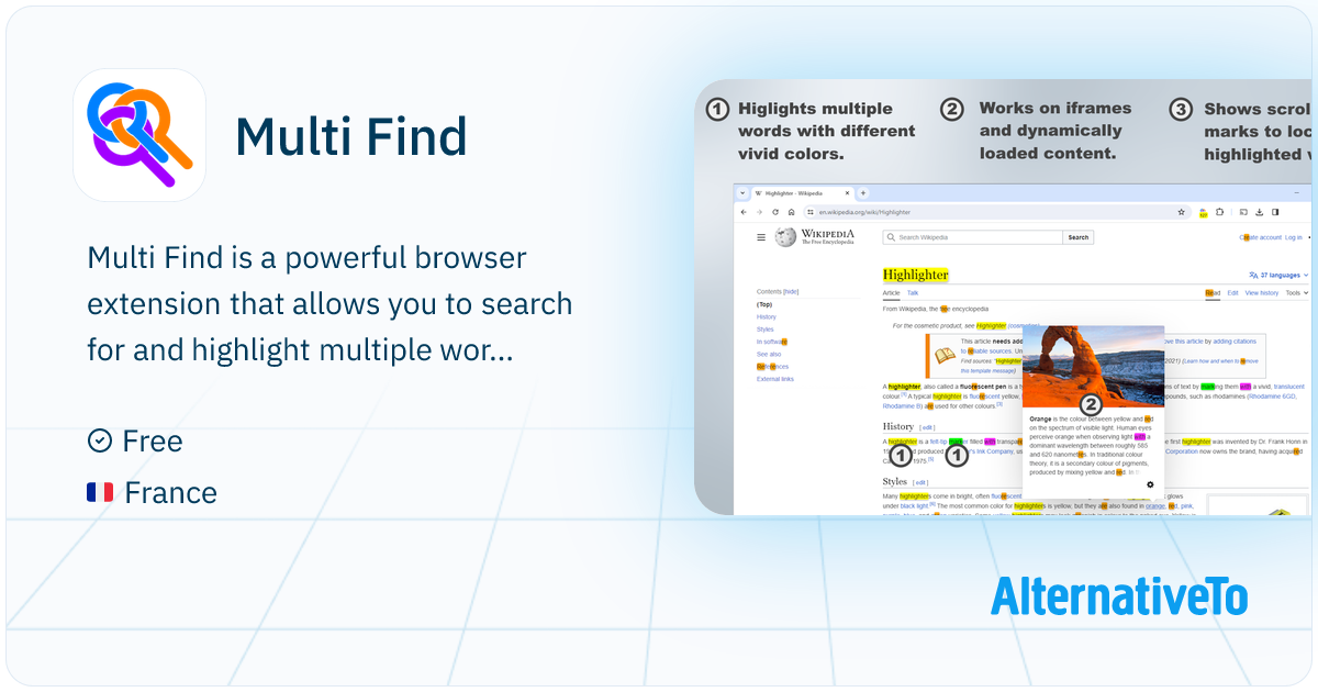 Multi Find: Find and highlight multiple words on webpages. | AlternativeTo