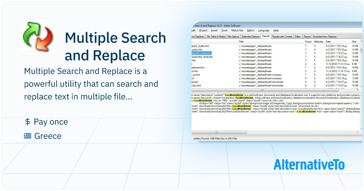 Multiple Search and Replace: Powerful utility that can search and ...