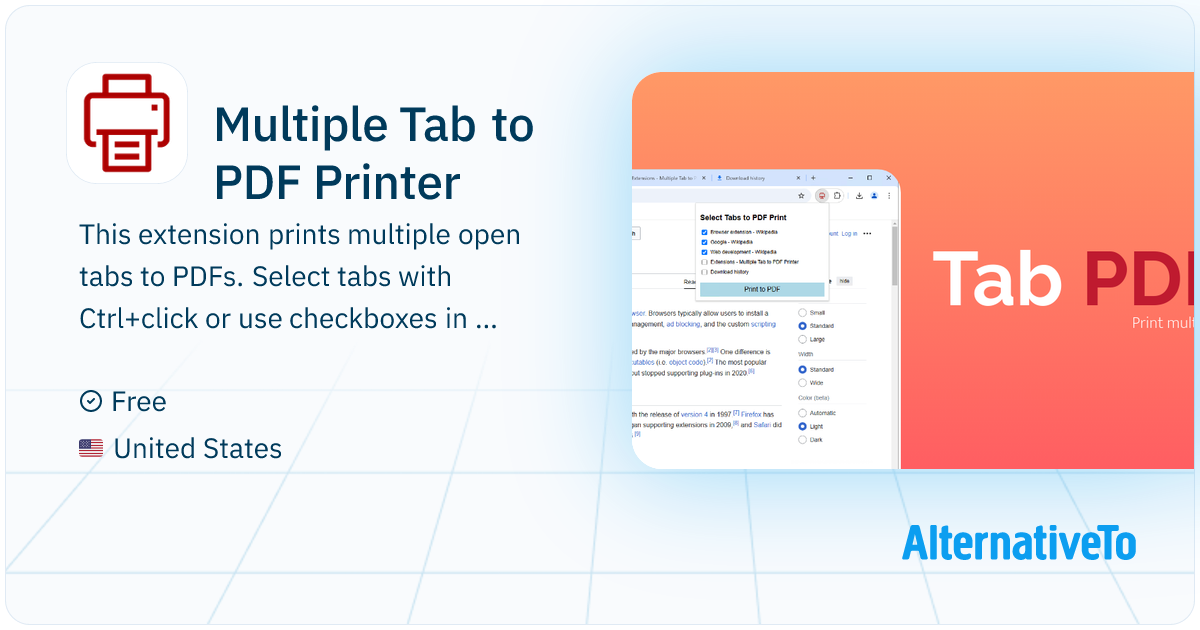 Multiple Tab to PDF Printer: Save multiple open tabs as individual PDFs ...