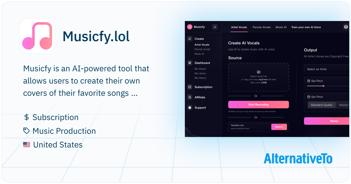Musicfy.lol: Create, remix, and discover AI song covers online ...