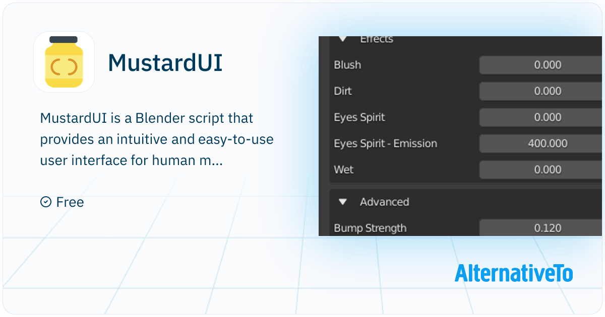 MustardUI: Custom UI for Blender human models. | AlternativeTo