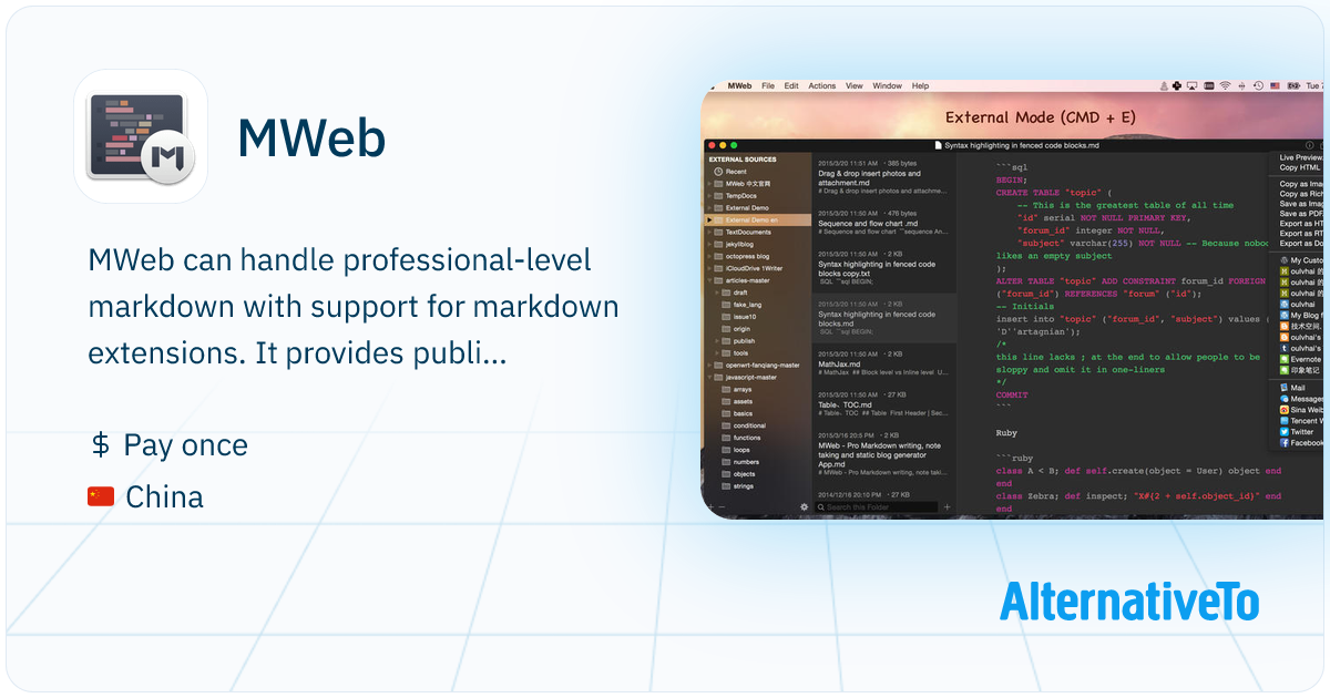 MWeb: Can handle professional-level markdown with support for markdown ...