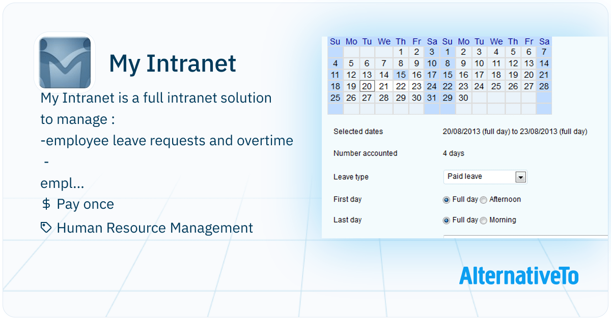 My Intranet: Web solution designed to manage employee time and leave ...