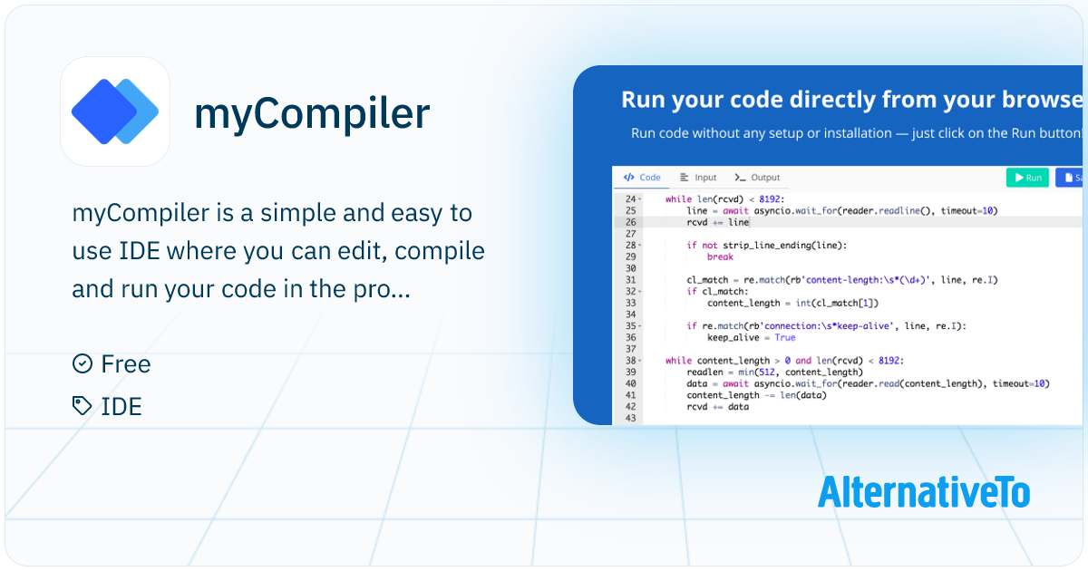 myCompiler: Simple and easy to use IDE where you can edit, compile and ...