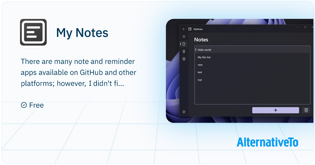 My Notes: There are many note and reminder apps available | AlternativeTo