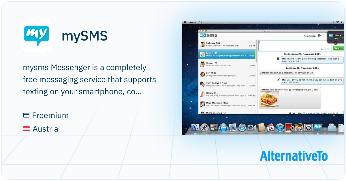 mySMS: This program lets you send SMS/MMS text messages from any of it ...