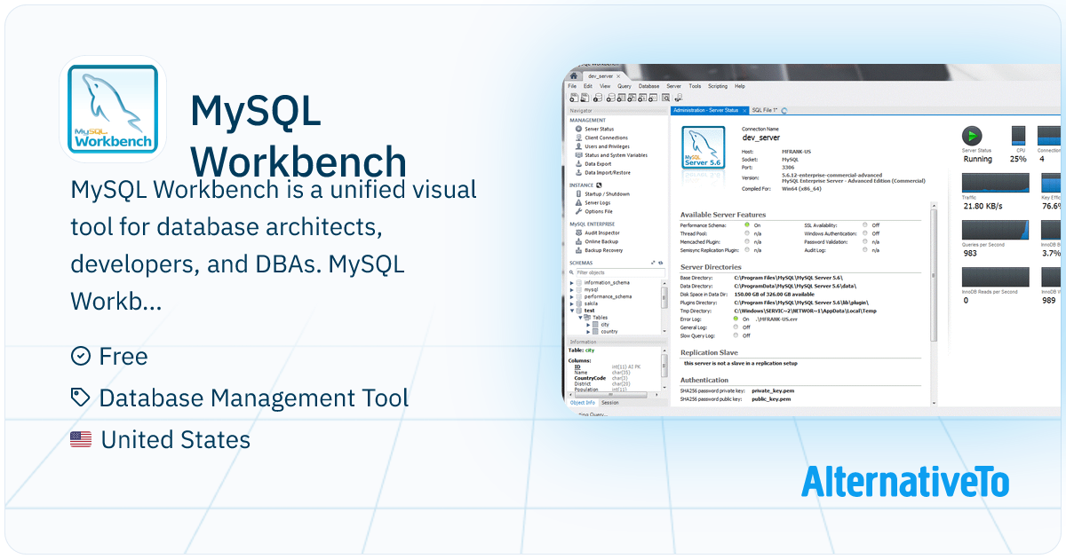 MySQL Workbench: Provides data modeling, SQL development, and ...