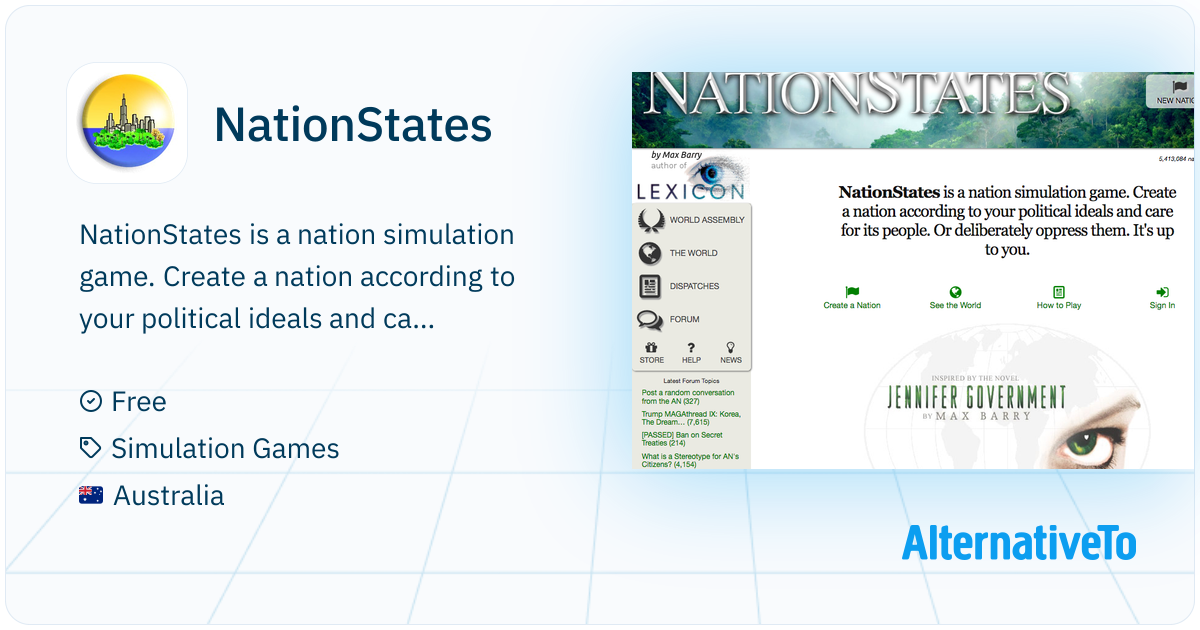 NationStates: Browser-based political simulator | AlternativeTo