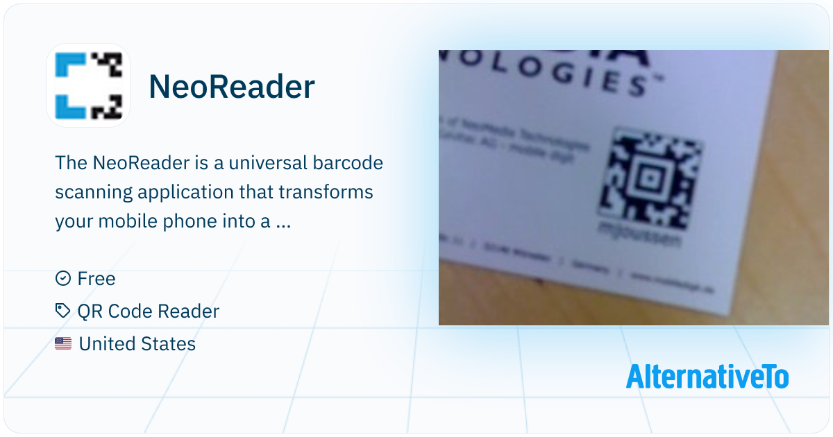 NeoReader: The NeoReader is a universal barcode scanning | AlternativeTo