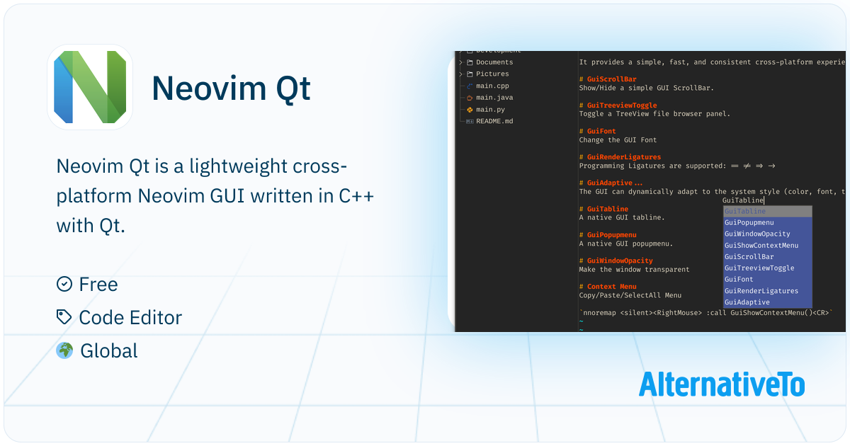 Neovim Qt: Lightweight, cross-platform Neovim GUI written in C++ with ...