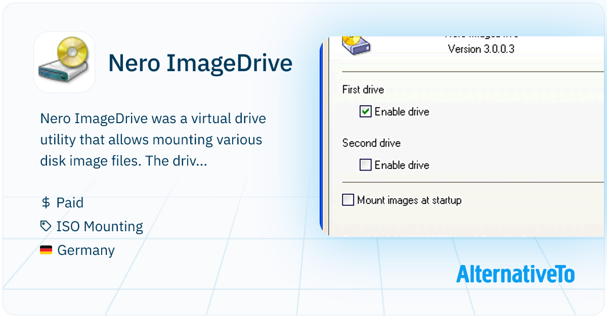 Nero ImageDrive: Was a virtual drive utility that | AlternativeTo