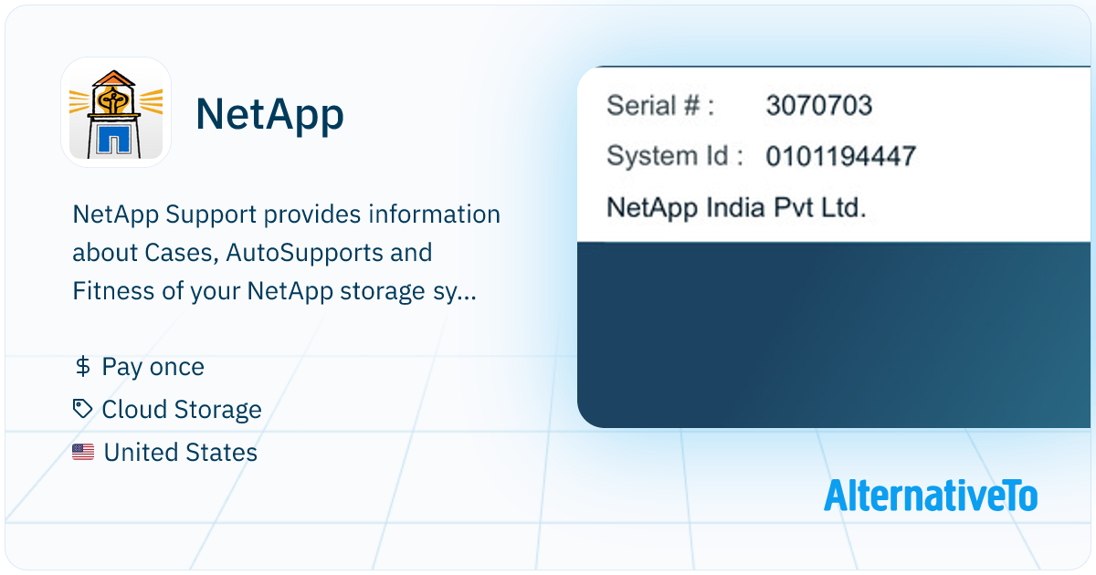 NetApp: Support provides information about Cases | AlternativeTo