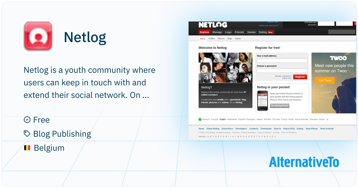 Netlog: Youth community where users can keep | AlternativeTo