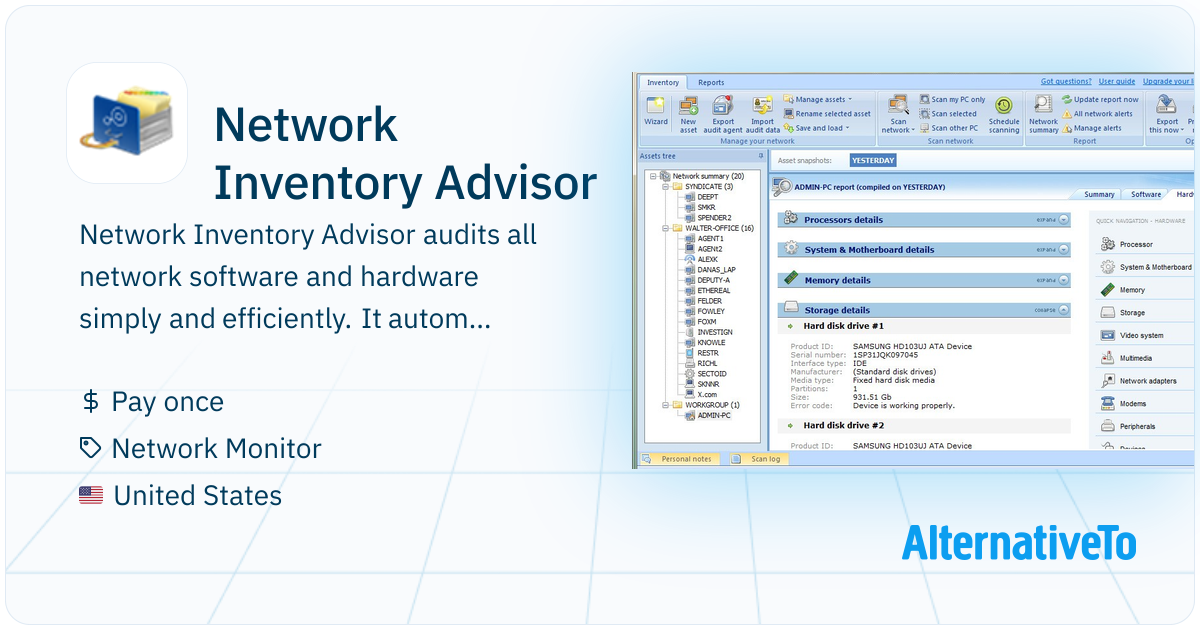 Network Inventory Advisor: Audits all network software and hardware ...