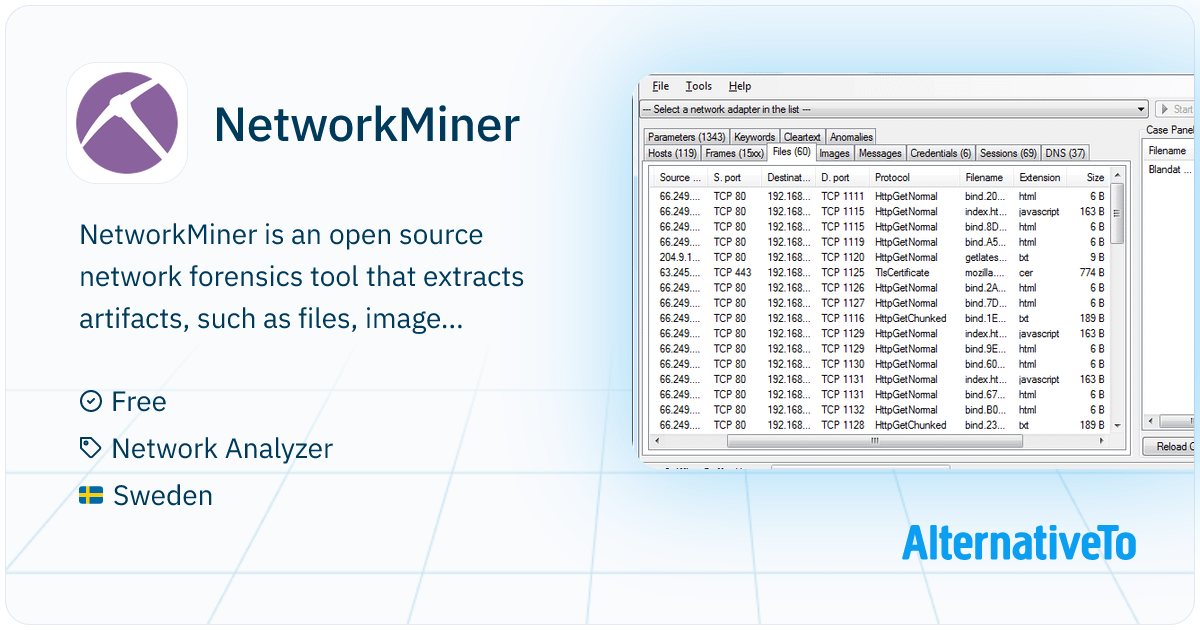 NetworkMiner: Network Forensic Analysis Tool (NFAT) for Windows ...