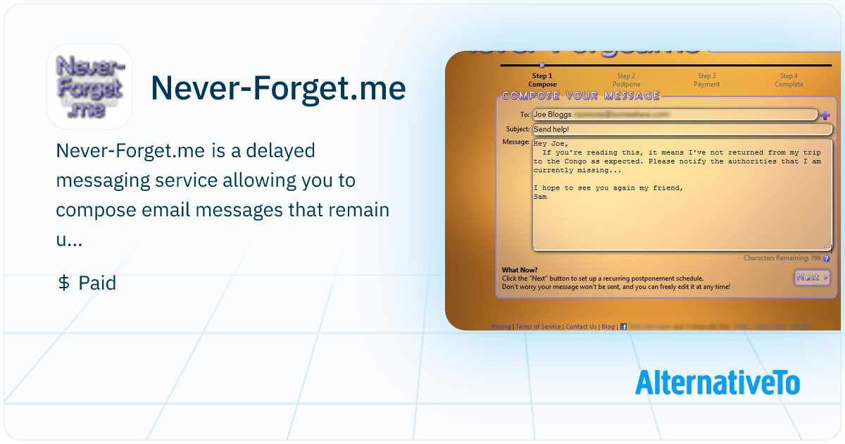Never-Forget.me: Never-Forget | AlternativeTo