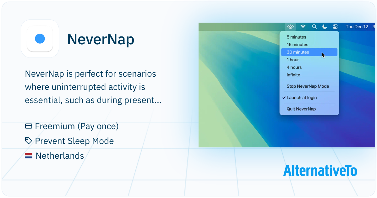 NeverNap: Prevents your Mac from sleeping or activating the screensaver ...