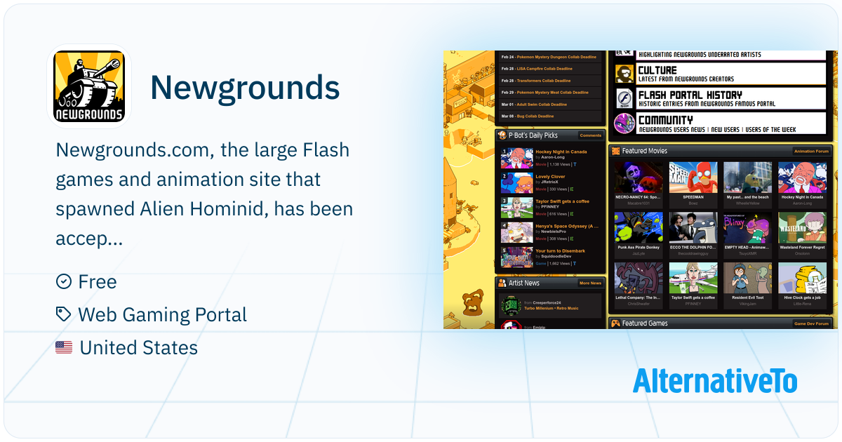 Newgrounds: | AlternativeTo