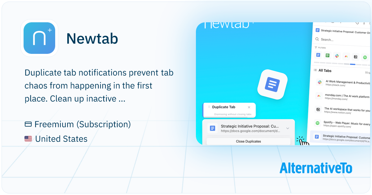 Newtab: Proactive tab management assistant | AlternativeTo