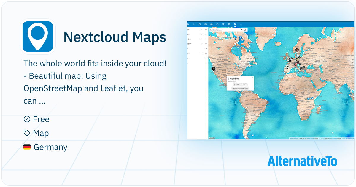 Nextcloud Maps: The whole world fits inside your cloud | AlternativeTo
