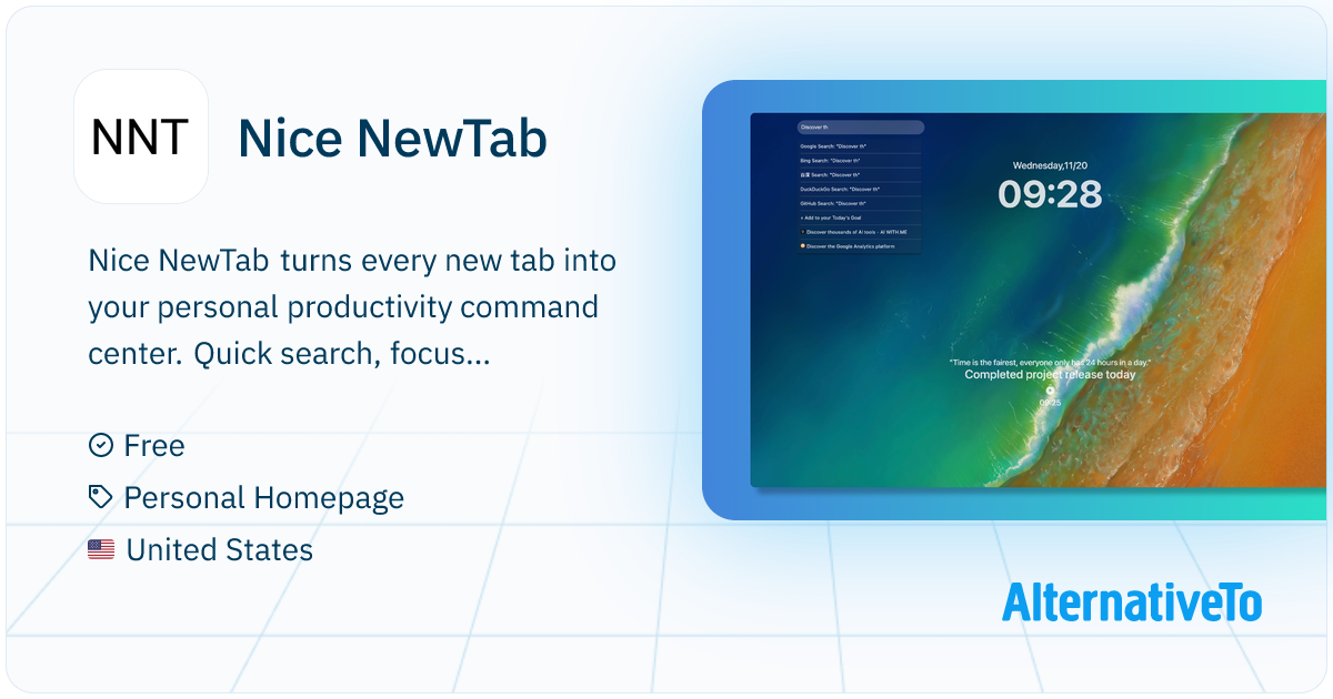 Nice NewTab: Transform your browser's new tab into a productivity ...