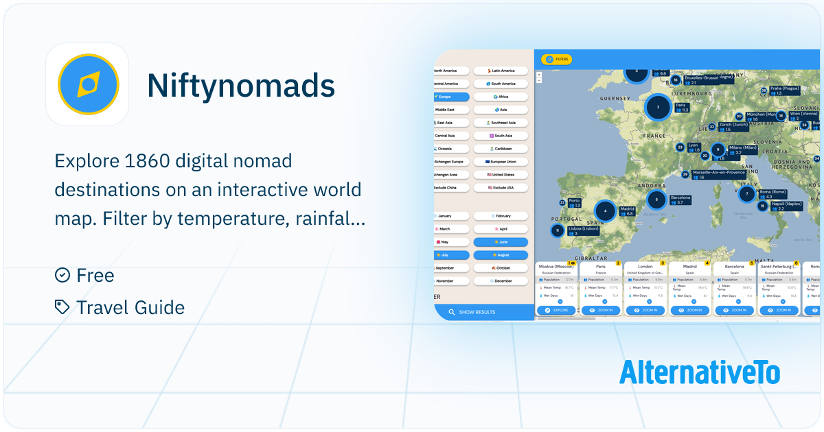 Niftynomads: World City Populations & Climate Map for Digital Nomads ...