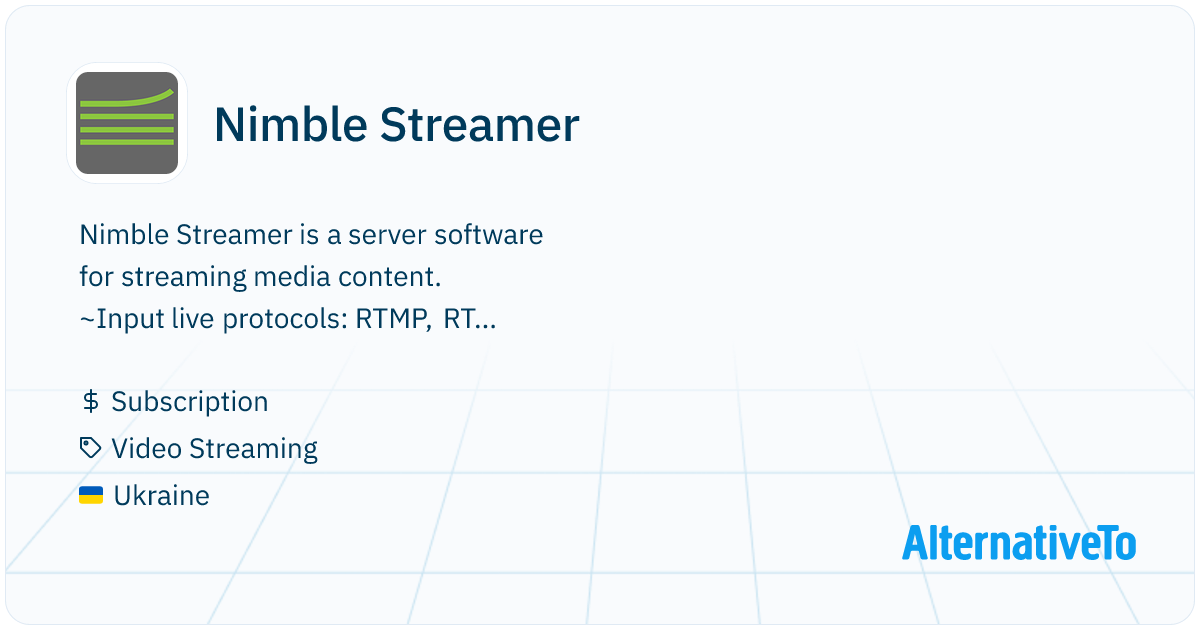 Nimble Streamer: Light-weight media server that is freemium, pay for ...