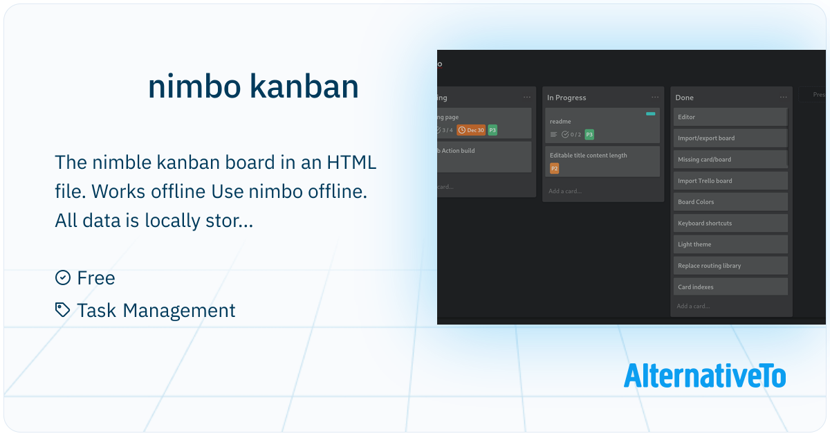 nimbo kanban: A nimble offline kanban board | AlternativeTo