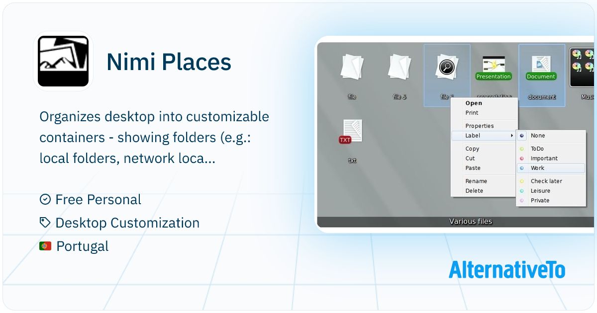 Nimi Places: Organizes desktop into customizable containers showing ...