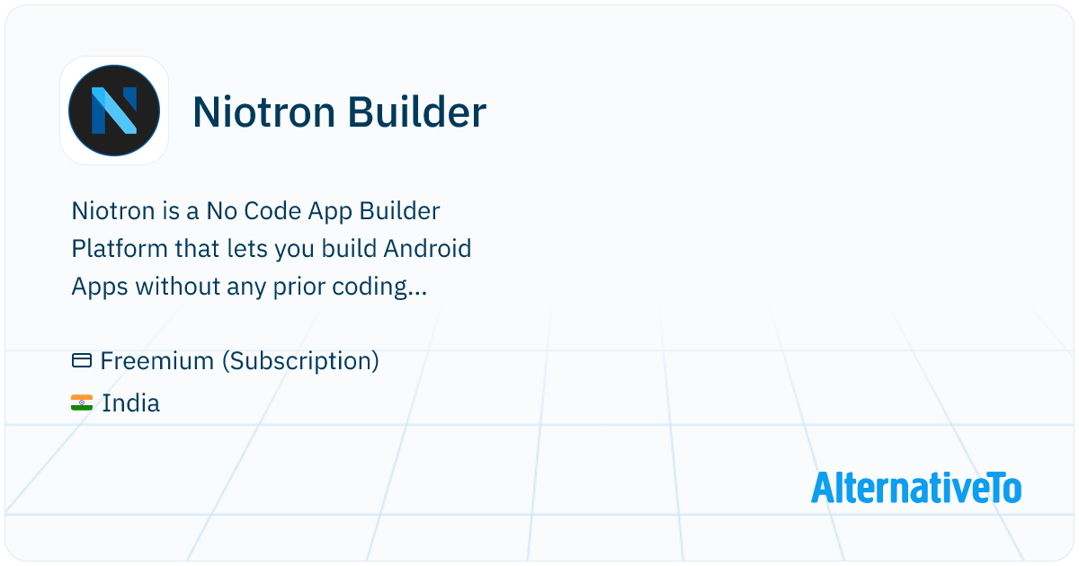 Niotron Builder: Niotron App Builder Is a No Code App Builder suited ...