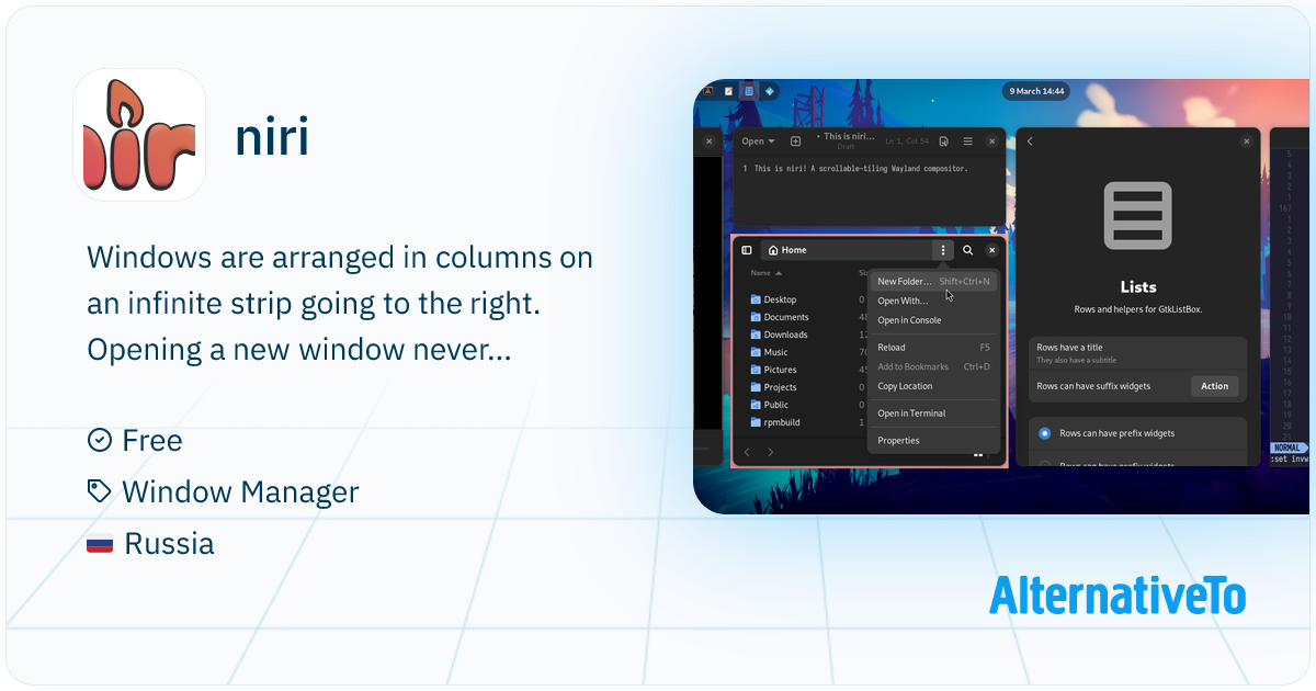 niri: A scrollable-tiling Wayland compositor | AlternativeTo