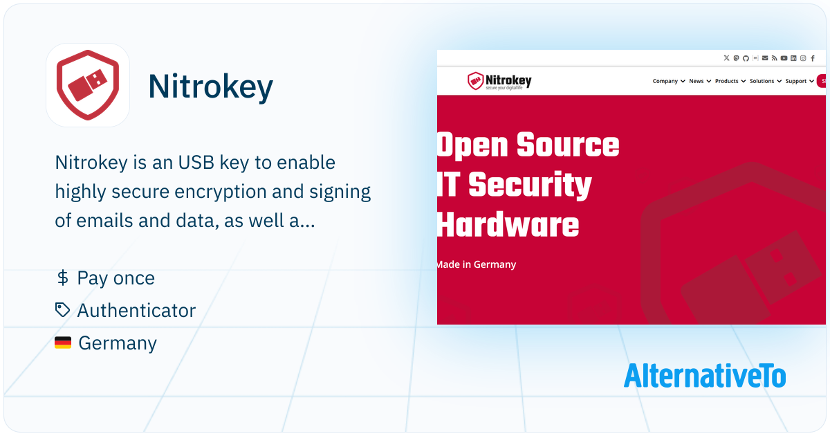 Nitrokey: USB encryption with secure key storage, open source, PIN ...