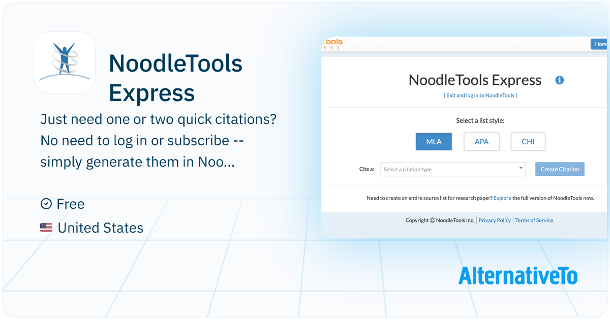 NoodleTools Express: Just need one quick source citation? | AlternativeTo