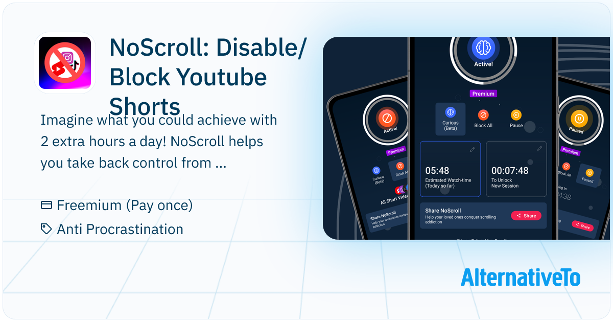 NoScroll: Disable/Block Youtube Shorts: Enjoy your favorite apps ...