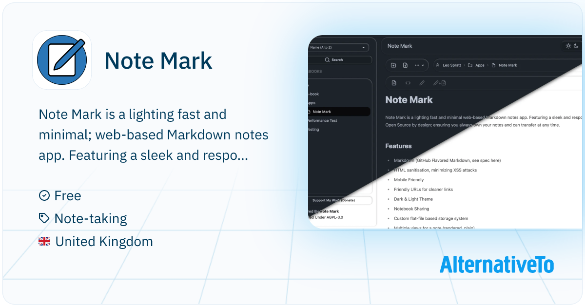Note Mark: Lighting fast and minimal; web-based Markdown notes app ...