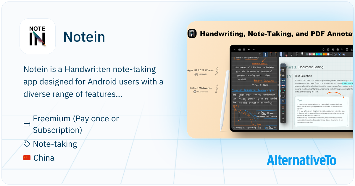 Notein: Handwritten note-taking app designed | AlternativeTo