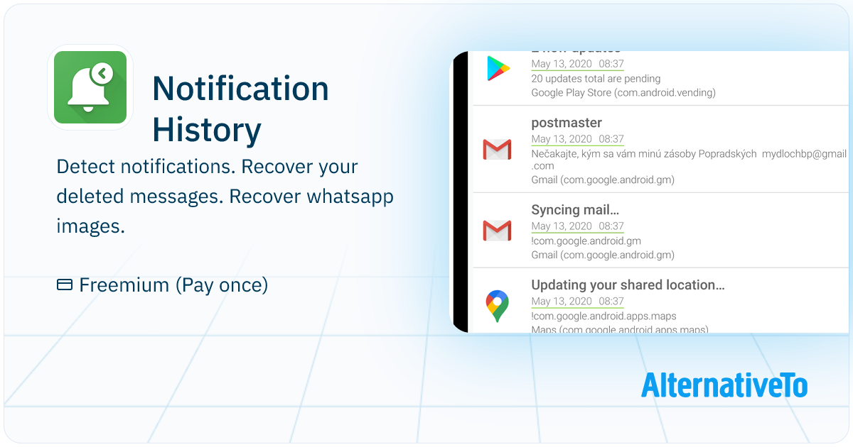 Notification History: Recover deleted messages | AlternativeTo
