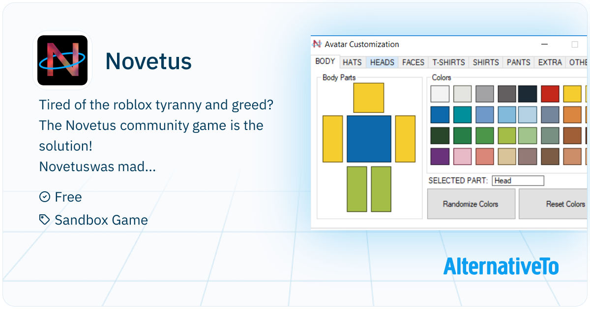 Novetus: Tired of the roblox tyranny and greed? | AlternativeTo