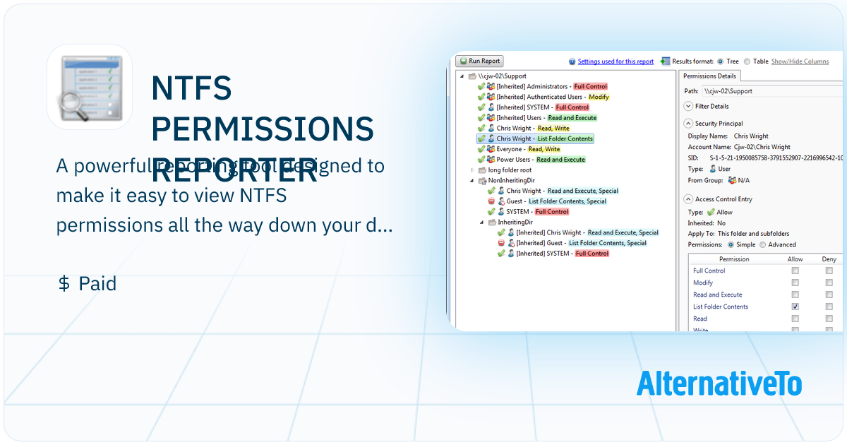 NTFS PERMISSIONS REPORTER: A powerful reporting tool designed to make ...