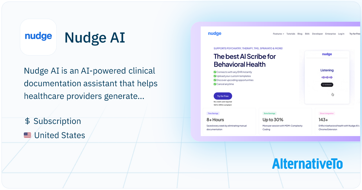 Nudge AI: AI-powered clinical documentation | AlternativeTo