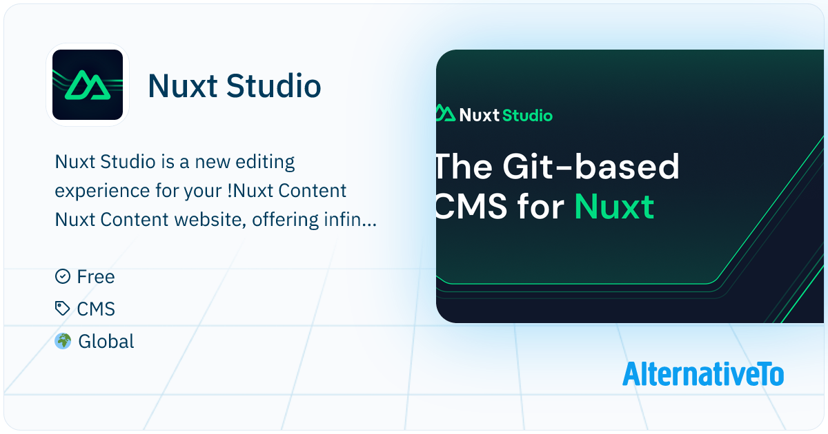 Nuxt Studio: Browser-based content editor with real-time preview, file ...