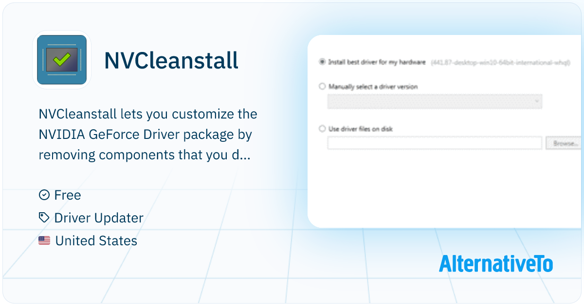 NVCleanstall: Lets you download/update and customize the NVIDIA GeForce ...
