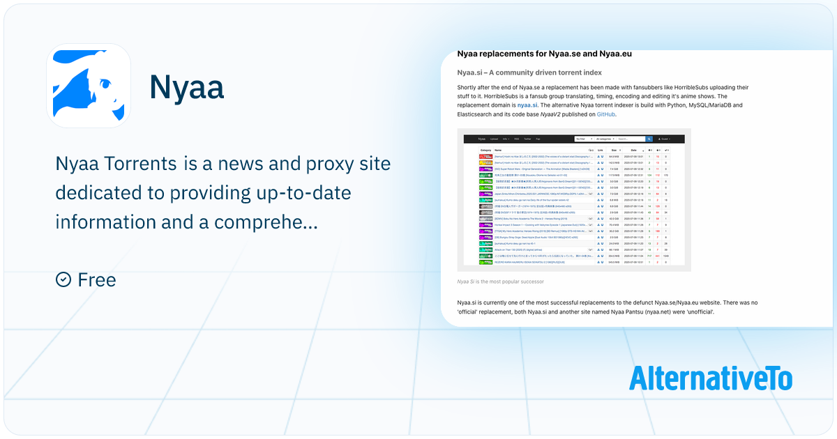 Nyaa: Verified Nyaa Torrents news and proxy site providing up to date ...