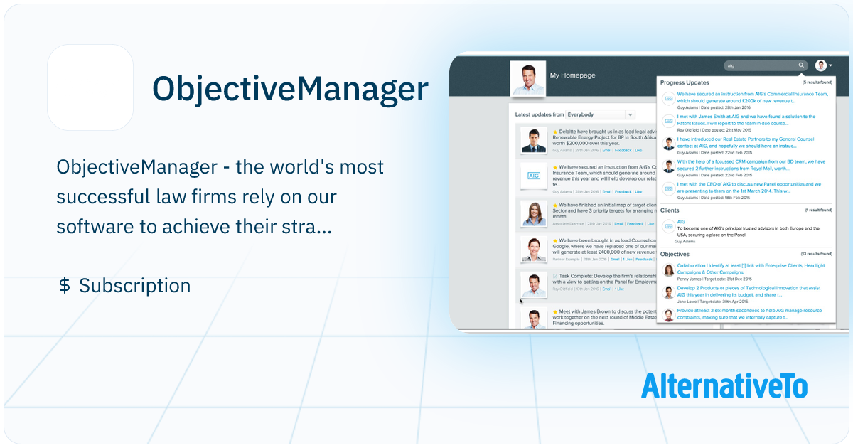 ObjectiveManager: Uses goal-setting software to help professional ...